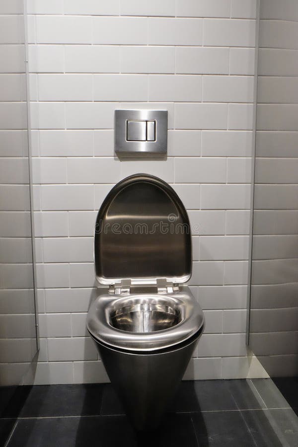 Metal lavatory pan stock image. Image of sink, metallic - 92163595