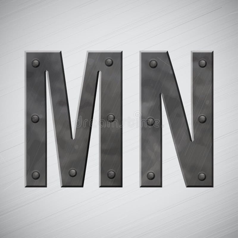 Metal letras ilustração do vetor. Ilustração de rebite - 108167716