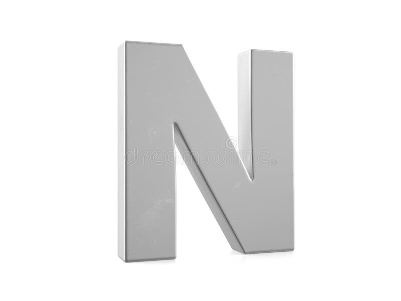 Metal letter N stock illustration. Illustration of white - 342265777