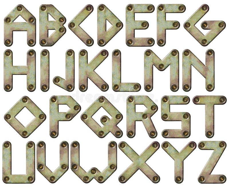 Metal letters stock photo. Image of grunge, font, bolt - 56228790