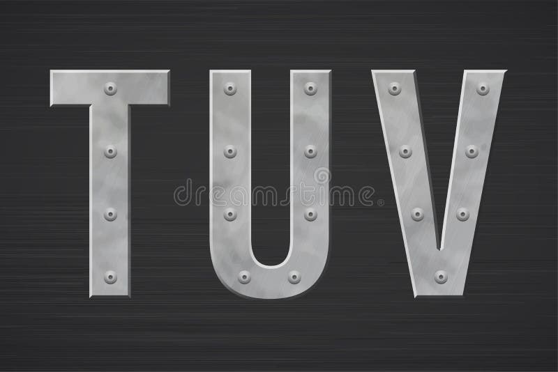 Industrial Metal Rivets Font Metal Plate Rivets Stock Illustrations