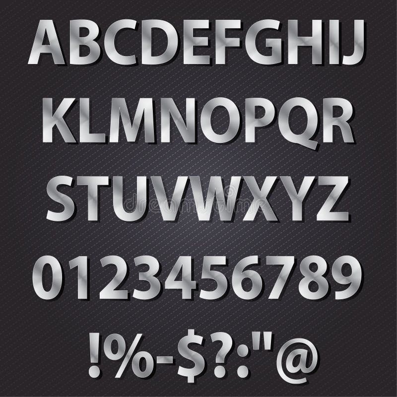 Metal Letters Style Alphabet Collection Set Stock Vector - Illustration ...