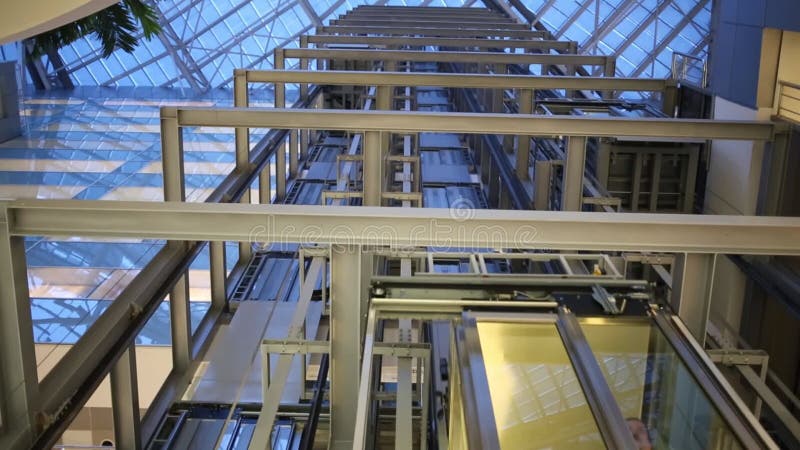 Metal Lift Rack with Falling Elevator on Her with Stock Video - Video ...