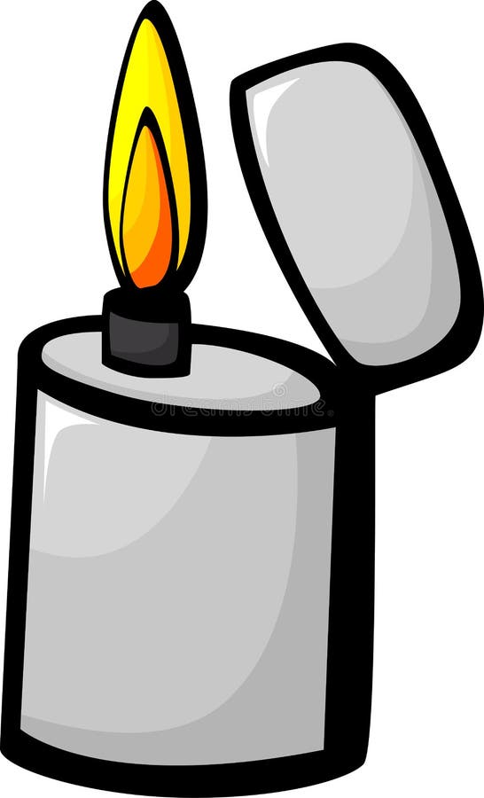 Metal Lighter with Cap Vector Illustration Stock Vector - Illustration ...