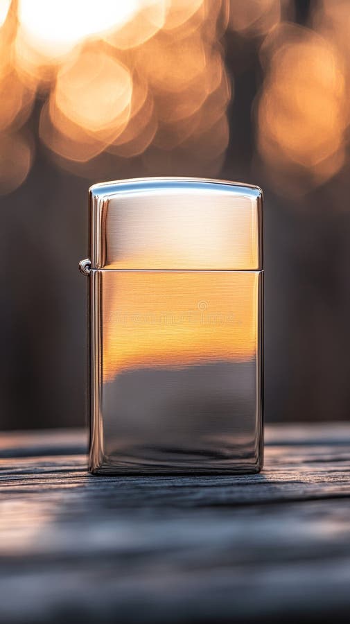 Metal Lighter Reflecting Sunset Bokeh Stock Photo - Image of metallic ...