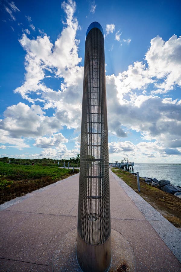 Metal Lights at South Pointe Park Miami Beach Editorial Stock Image ...