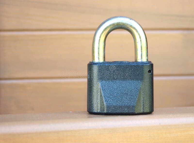 Metal Lock closeup stock photo. Image of material, wood - 26467304