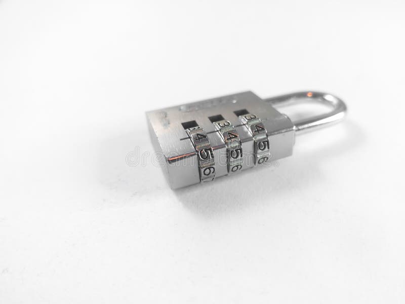 Metal Lock with Combination Number Isolated in White Background Stock ...