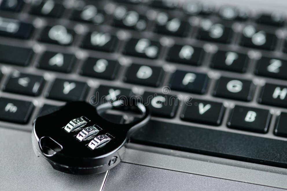 Metal Lock on Computer Keyboard. Computer Security Concept Stock Image ...