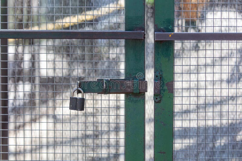 Metal lock on the doors stock photo. Image of door, privacy - 246253590