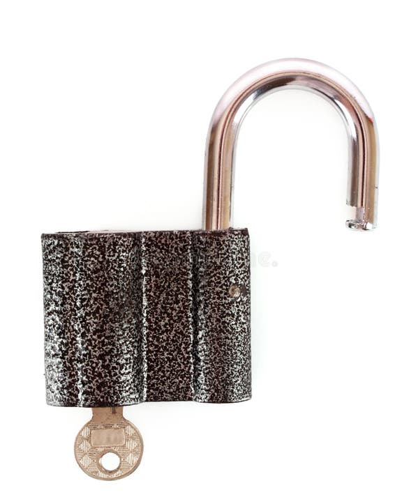 Metal Lock and Key Isolated Stock Photo - Image of element, safeguard ...