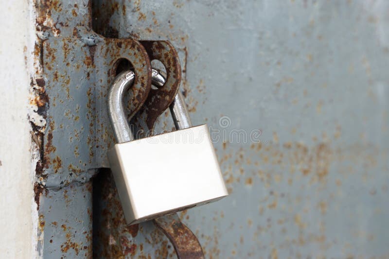 Metal lock is locked stock photo. Image of house, aged - 272445066