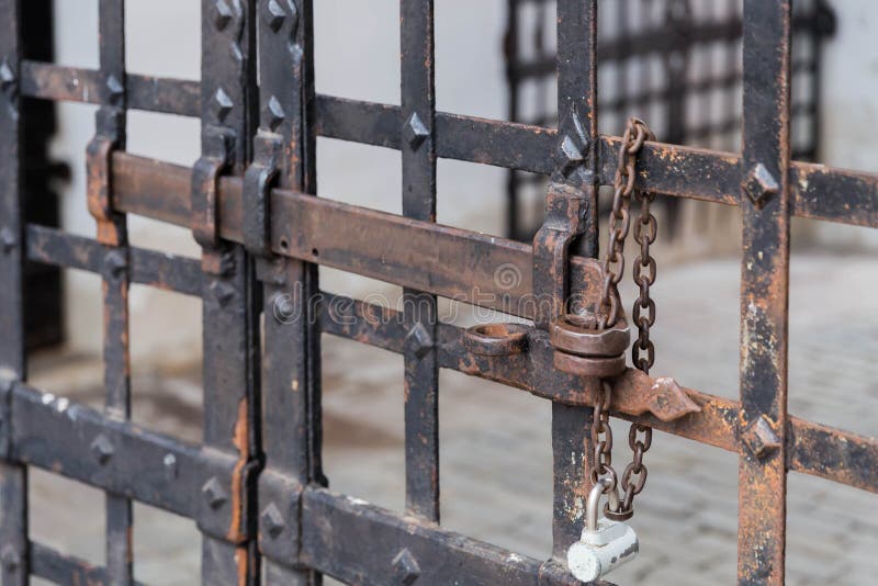 Metal lock stock image. Image of crime, door, iron, correctional - 36313655
