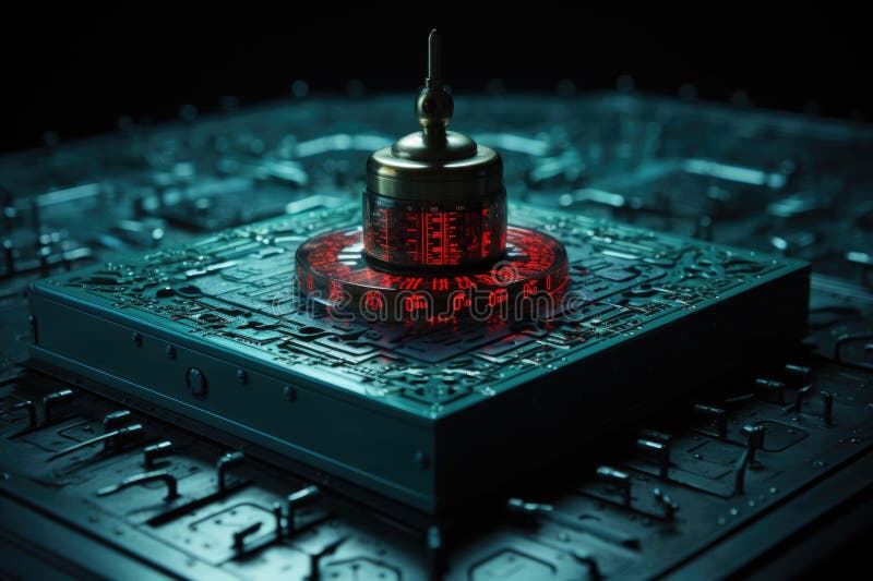 Metal Lock with Secret Code in Futuristic Design Stock Image - Image of ...