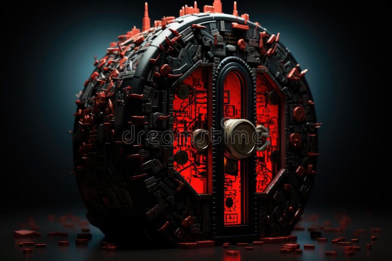Metal Lock with Secret Code in Futuristic Design Stock Photo - Image of ...
