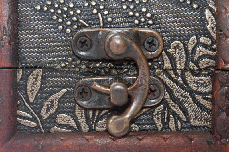 Metal Lock on a Wooden Coffin Stock Image - Image of hinges, drawer ...
