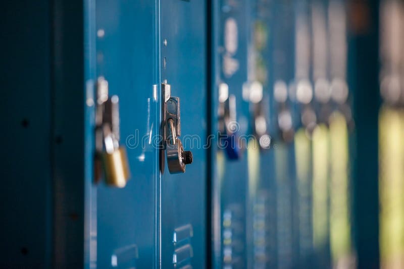Metal locker with locks stock photo. Image of deposit - 91364070