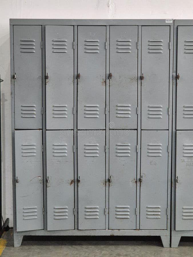 Metal Lockers in the Locker Room Stock Image - Image of background ...