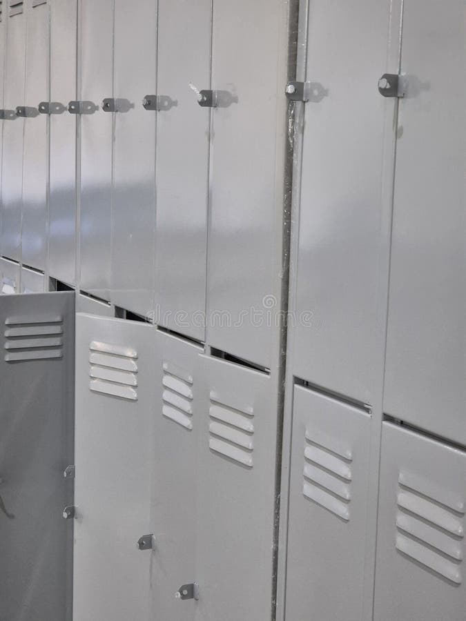 Metal Lockers in the Locker Room Stock Photo - Image of personal ...