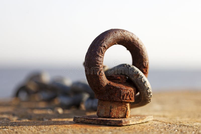 Metal Loop with Chain in Which You Can Moor Boats Stock Photo - Image ...