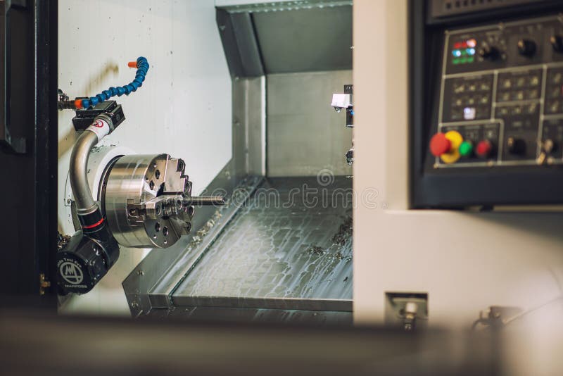 Metal Machine Tools Industry. CNC Turning Machine High-speed Cutting is ...