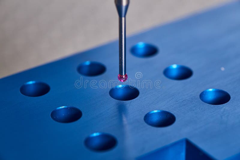 Metal Machinery Part Scanned by CMM Probe Machine for Minute Flaws CMM ...