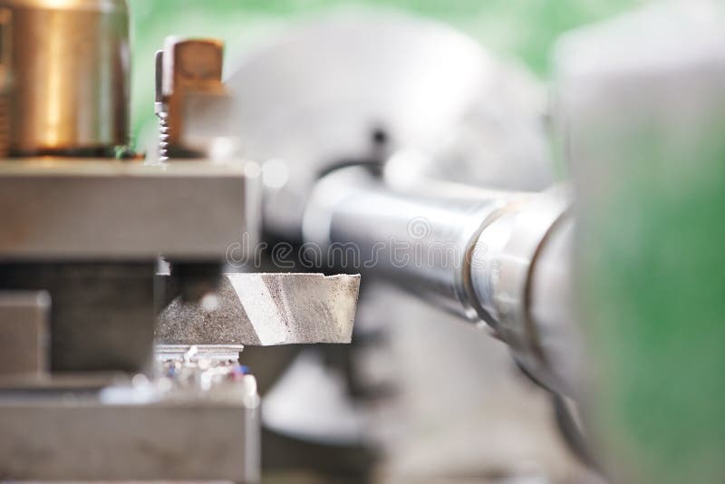 Metal Machining by Turning on Lathe Stock Photo - Image of shaft ...