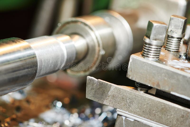 Metal Machining by Turning on Lathe Stock Image - Image of steel ...