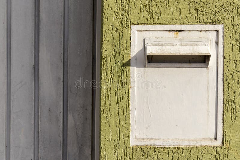 Metal Mail Box on the Rough Wall Stock Image - Image of letterbox ...