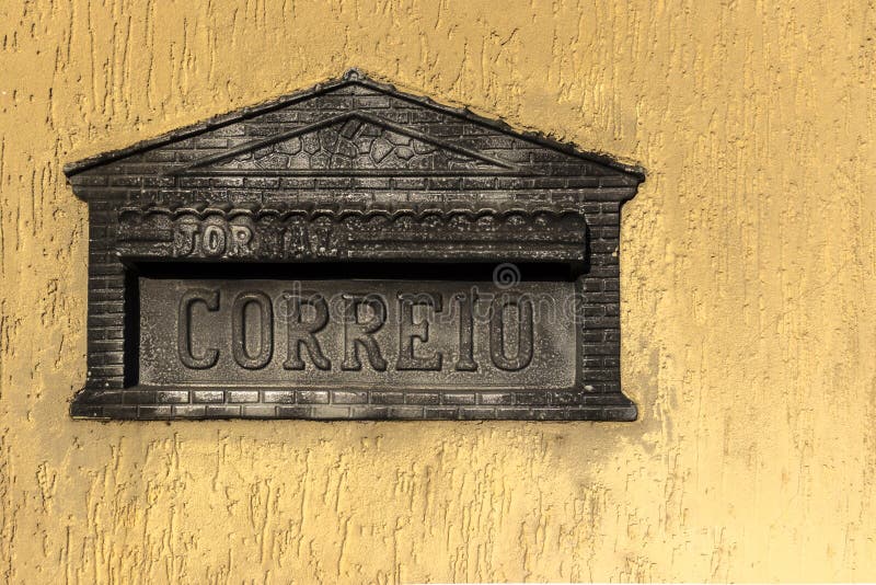 Metal Mail Box on the Rough Wall Stock Photo - Image of correspondence ...