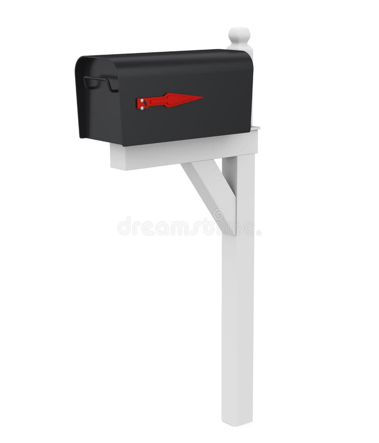 Metal Mailbox Isolated stock illustration. Illustration of address ...