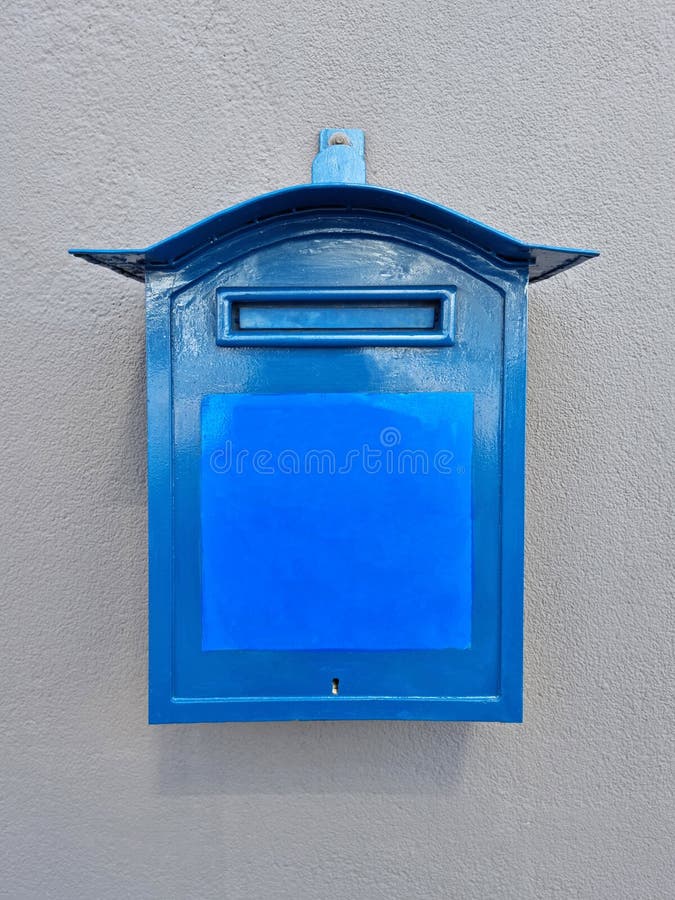 Metal mailbox stock image. Image of blue, closeup, postal - 343759781