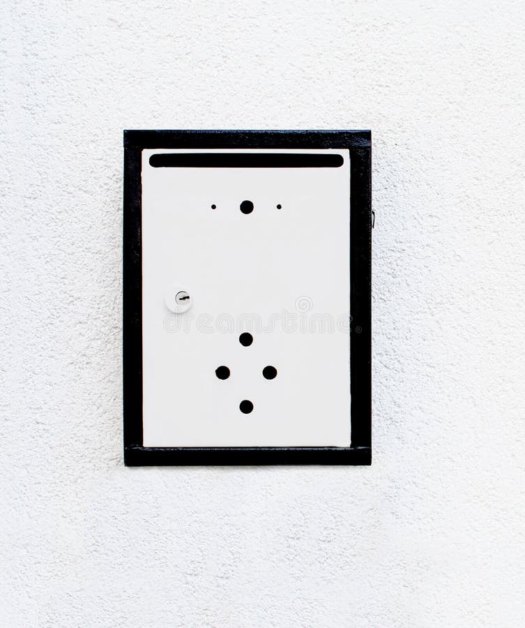 Metal Mailbox on White Wall. Empty Letterbox/post Box Isolated Stock ...