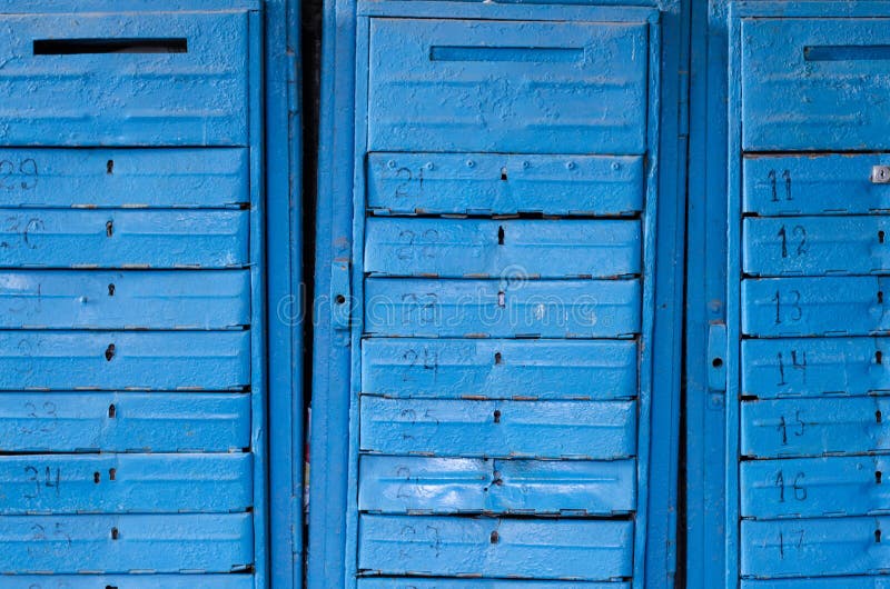 Metal Mailboxes. Boxes for Letters. Postman. Mailman. Stock Image ...