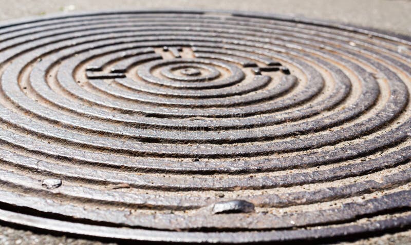 Manhole without Cover in New Concrete Block Stock Image - Image of ...