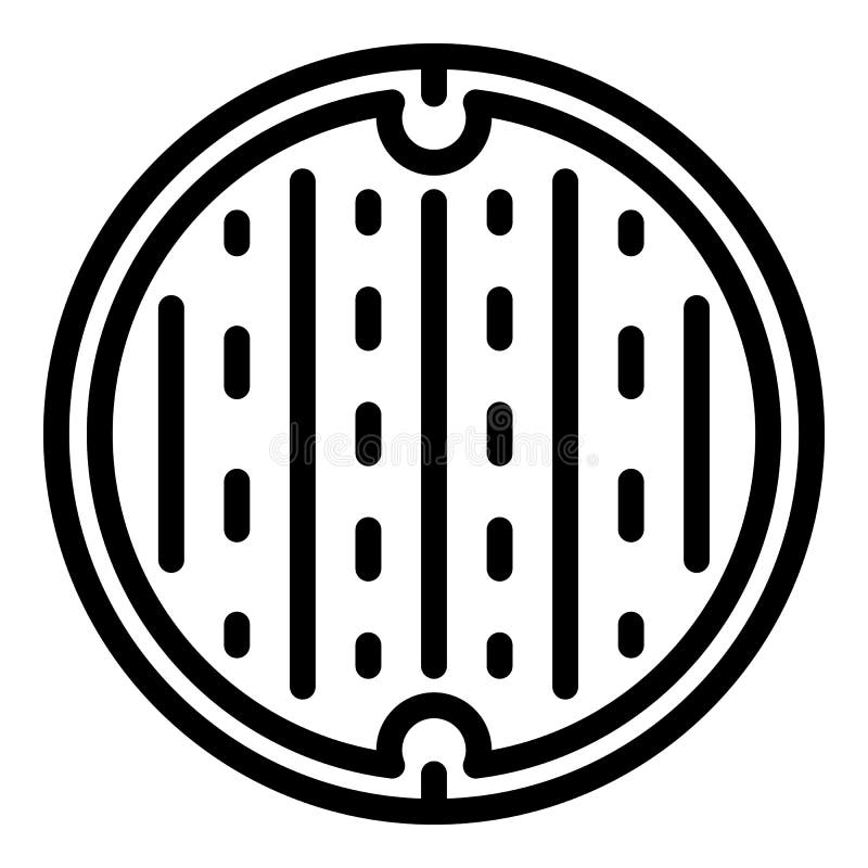Manhole Icon in Cartoon Style Isolated on White Background. Plumbing ...