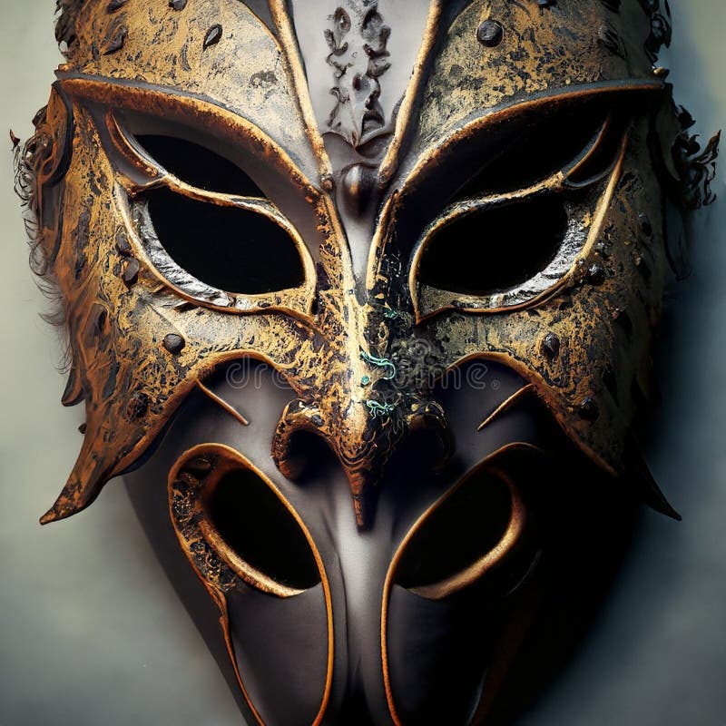 Metal mask illustration stock illustration. Illustration of carving ...