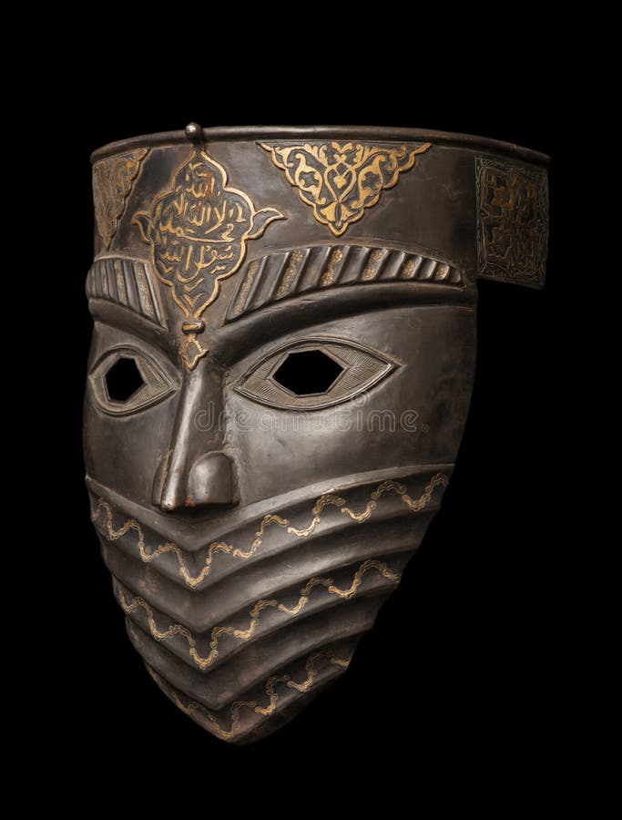 The Metal Mask Isolated on White Stock Photo - Image of baku, face ...