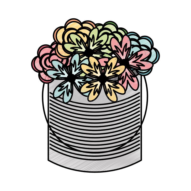 Metal Mason Jar with Flowers Isolated Icon Stock Vector - Illustration ...