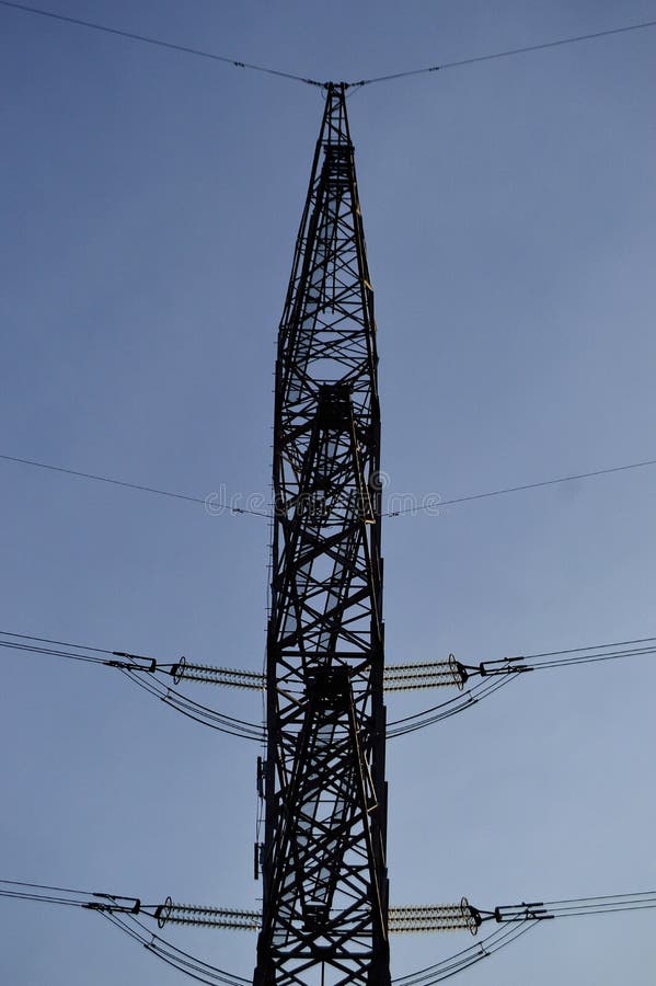 The Metal Mast of the Energy Mast in an Unusual Look. Stock Image ...