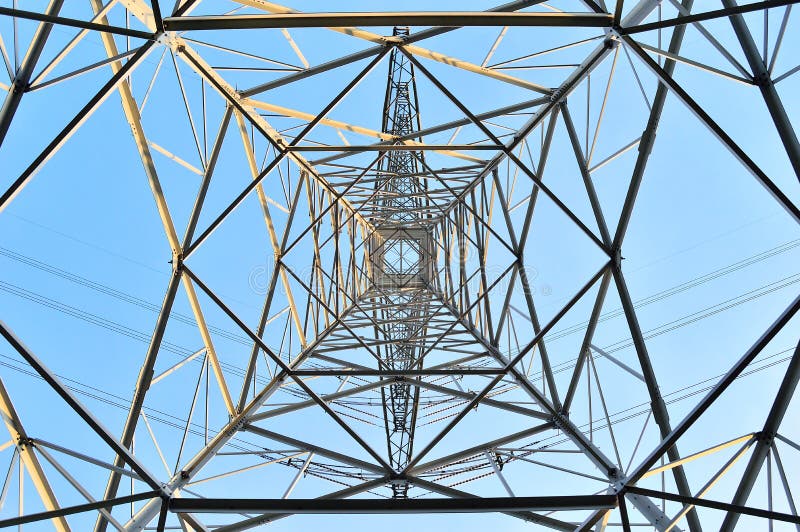 The Metal Mast of the Energy Mast in an Unusual Look. Stock Image ...