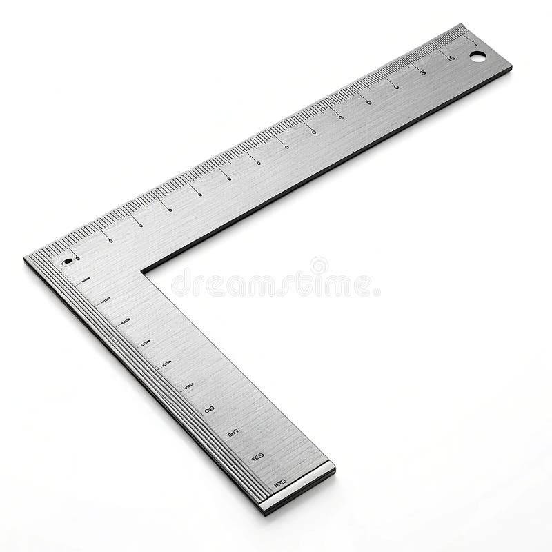 Metal Measuring Square on White Background Stock Illustration ...