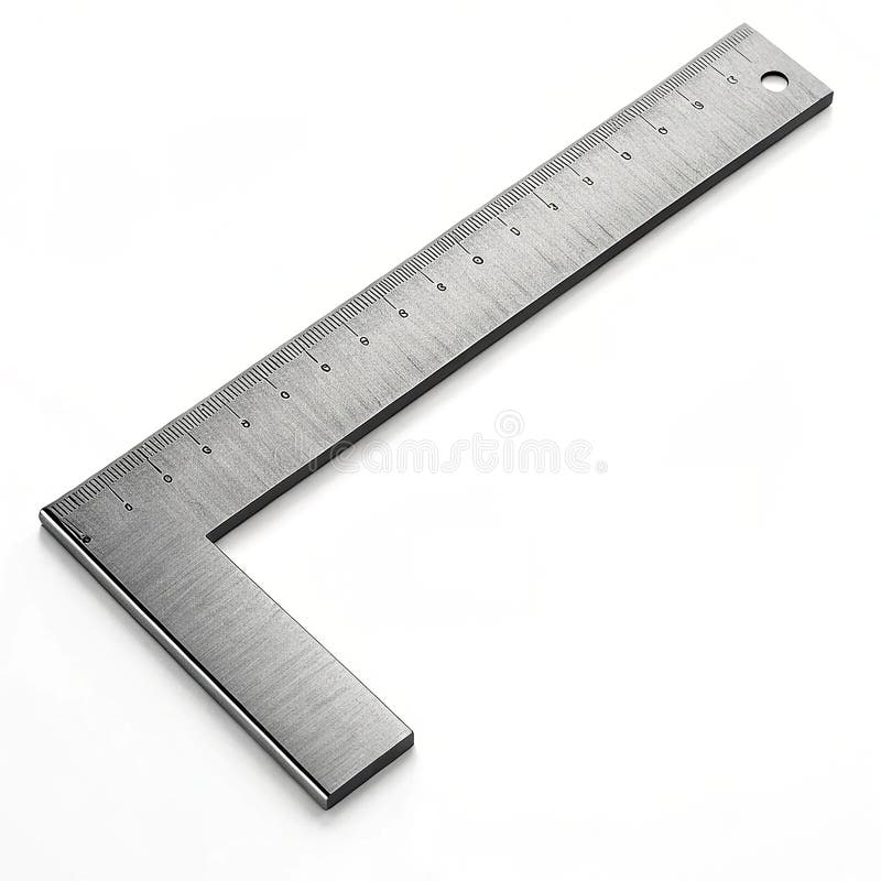 Metal Measuring Square on White Background Stock Illustration ...