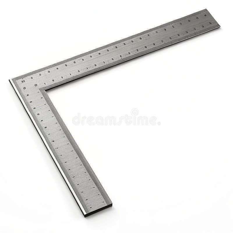Metal Measuring Square on White Background Stock Illustration ...