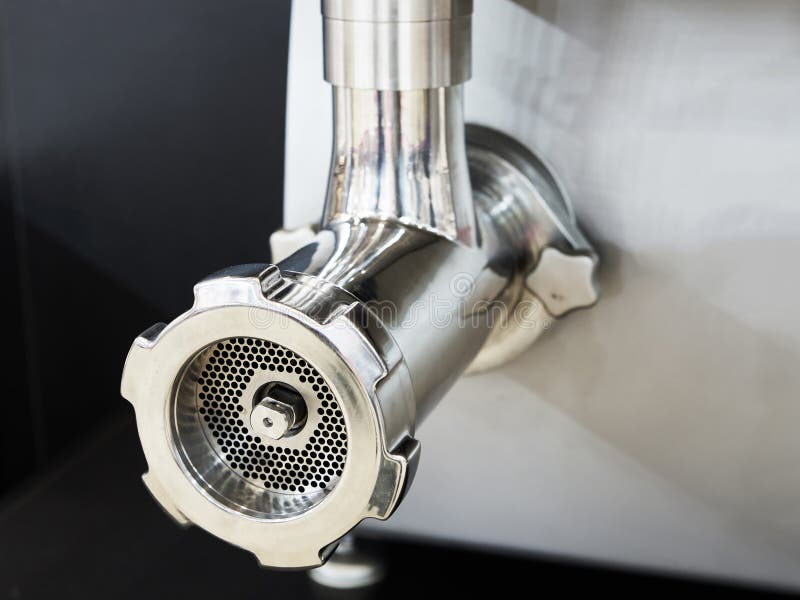 Metal meat grinder stock image. Image of minced, mixer - 214671435