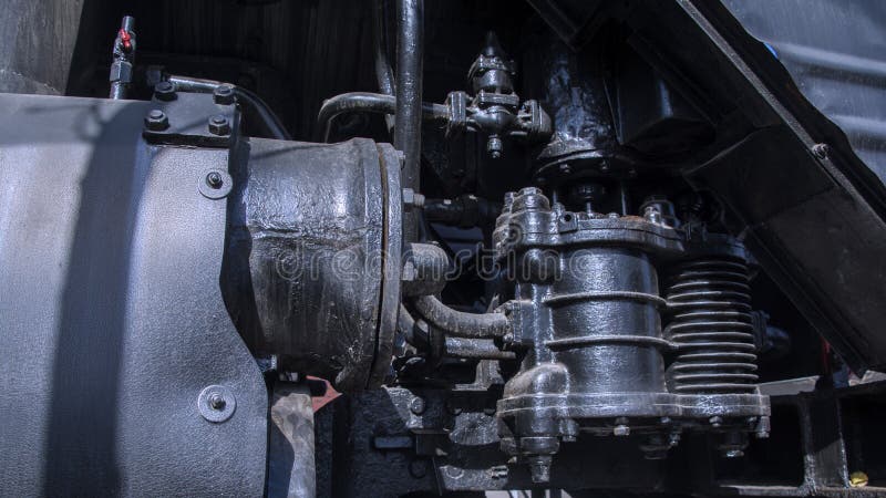 Metal Mechanical Components of the Old Steam Engine Stock Image - Image ...
