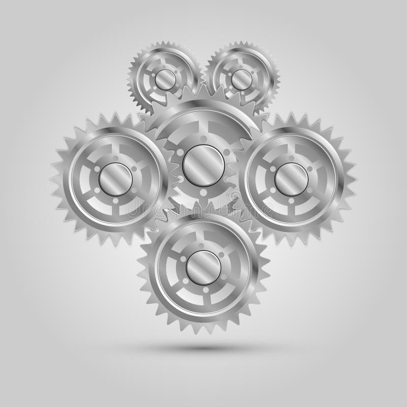 Metal Mechanical Gear Parts, Engine Machine Stock Illustration ...