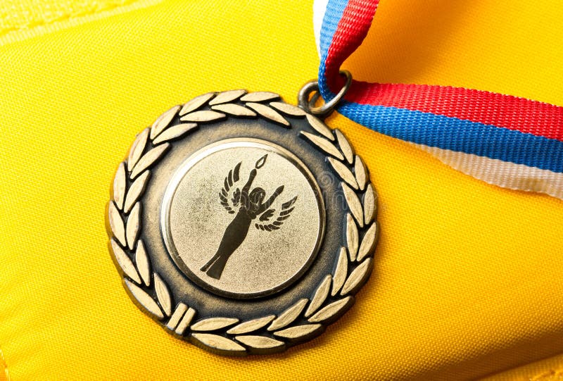 Metal medal first place stock photo. Image of textile - 35002420