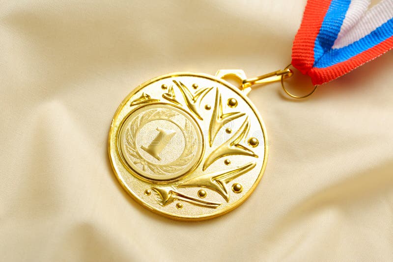 Metal medal first place stock photo. Image of symbol - 35002360