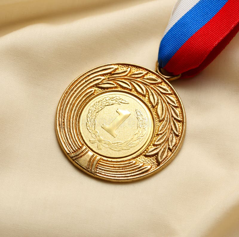 Metal medal first place stock photo. Image of symbol - 35002360